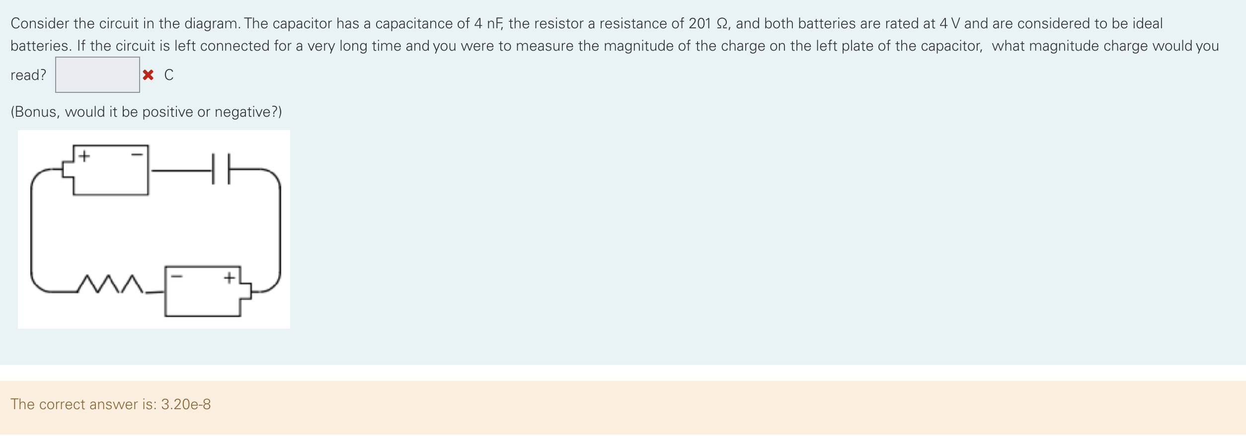 [Solved]: Consider the circuit in the diagram. The capacit