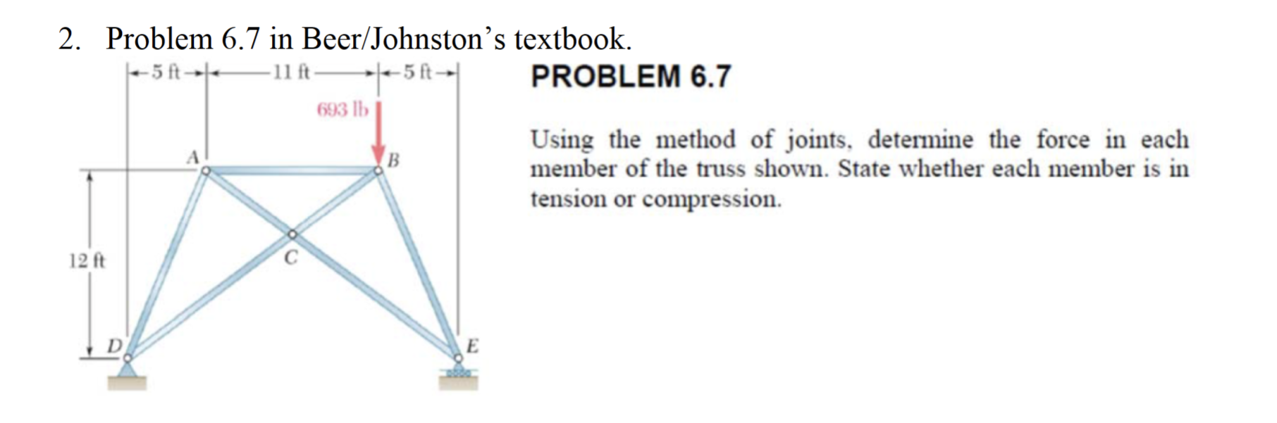 Solved 2. Problem 6.7 in Beer/Johnston's textbook. PROBLEM | Chegg.com Solved 2. Problem 6.7 in Beer/Johnston's textbook. PROBLEM | Chegg.com
