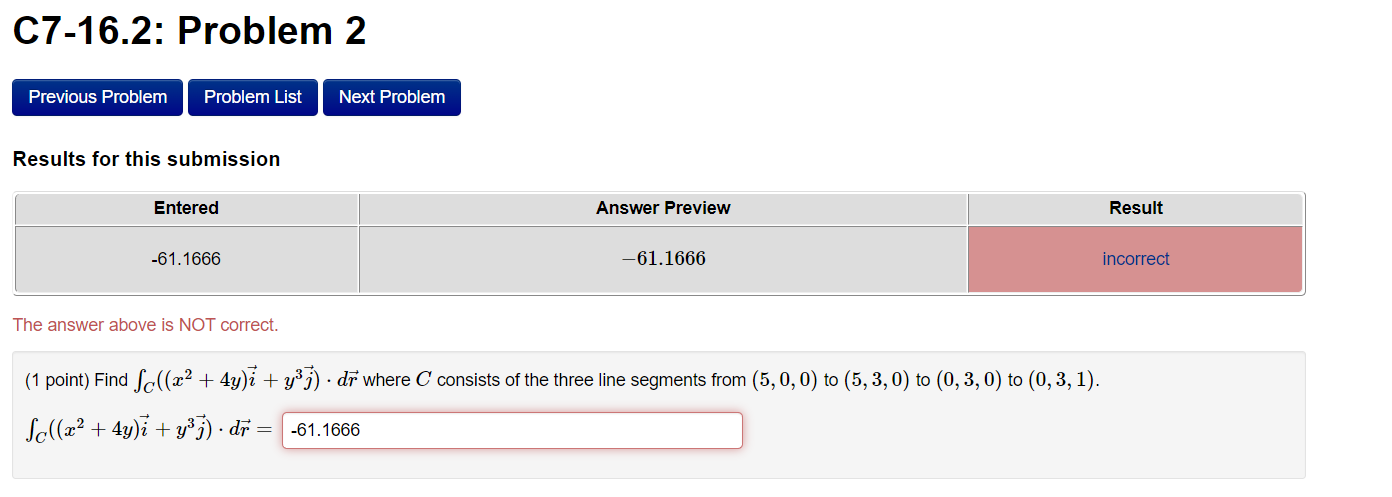 Solved Results for this submission The answer above is NOT | Chegg.com