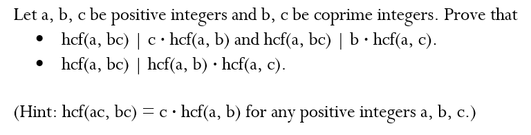 Solved Let a, b, c be positive integers and b, c be coprime | Chegg.com