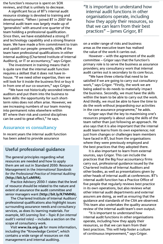 Solved Internal audit needs to make sure that the resources | Chegg.com