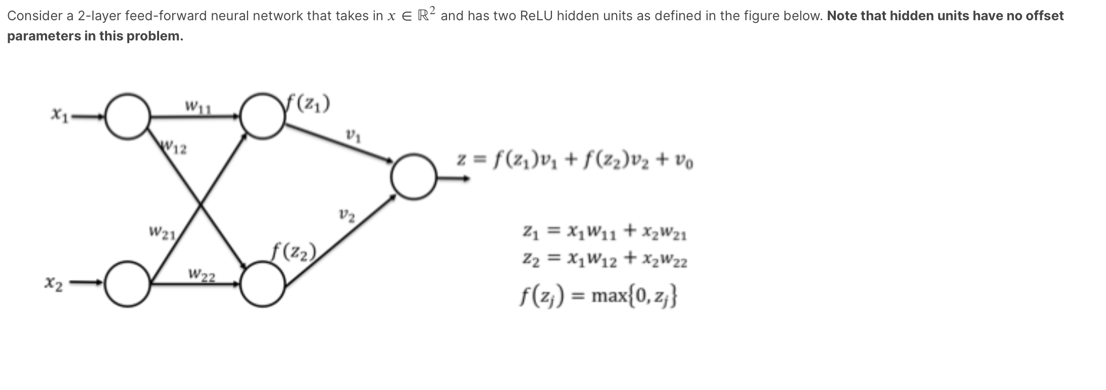 Consider a 2-layer feed-forward neural network that | Chegg.com