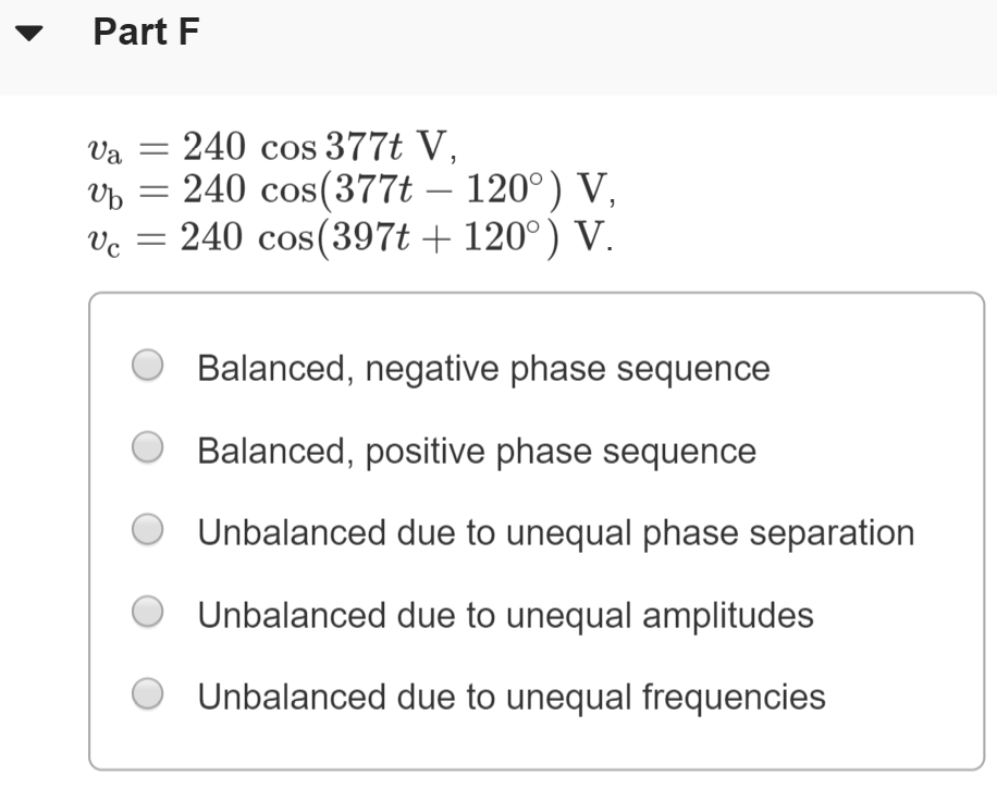 Solved For each set of voltages, state whether or not the | Chegg.com