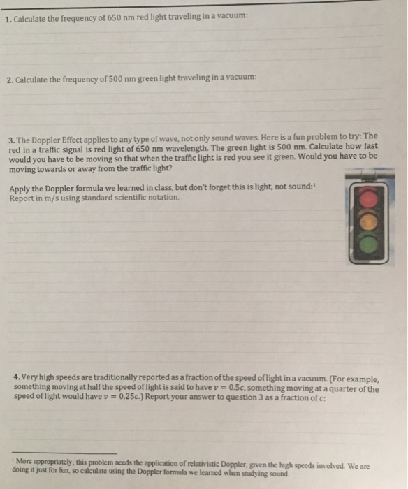 Solved 1. Calculate the frequency of 650 nm red light | Chegg.com