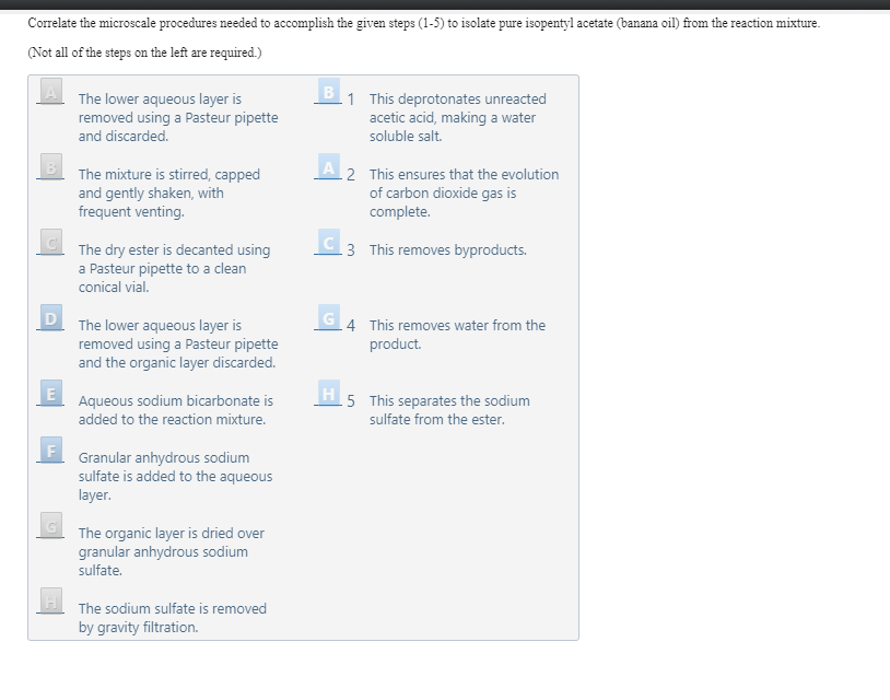 Solved Correlate the microscale procedures needed to | Chegg.com