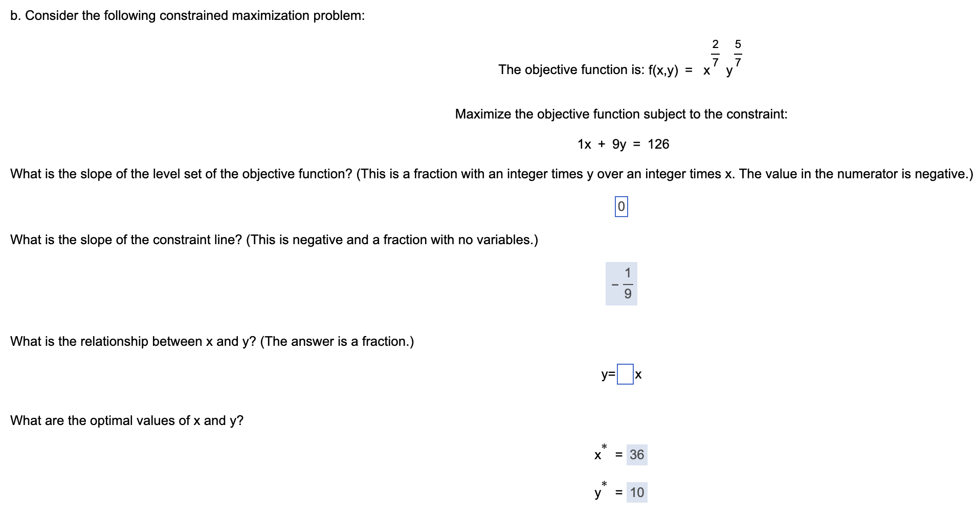 Solved b. Consider the following constrained maximization | Chegg.com