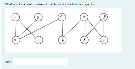 Solved What is the maximal number of matchings for the | Chegg.com