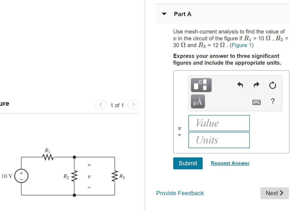 Solved Part A Use mesh-current analysis to find the value of | Chegg.com