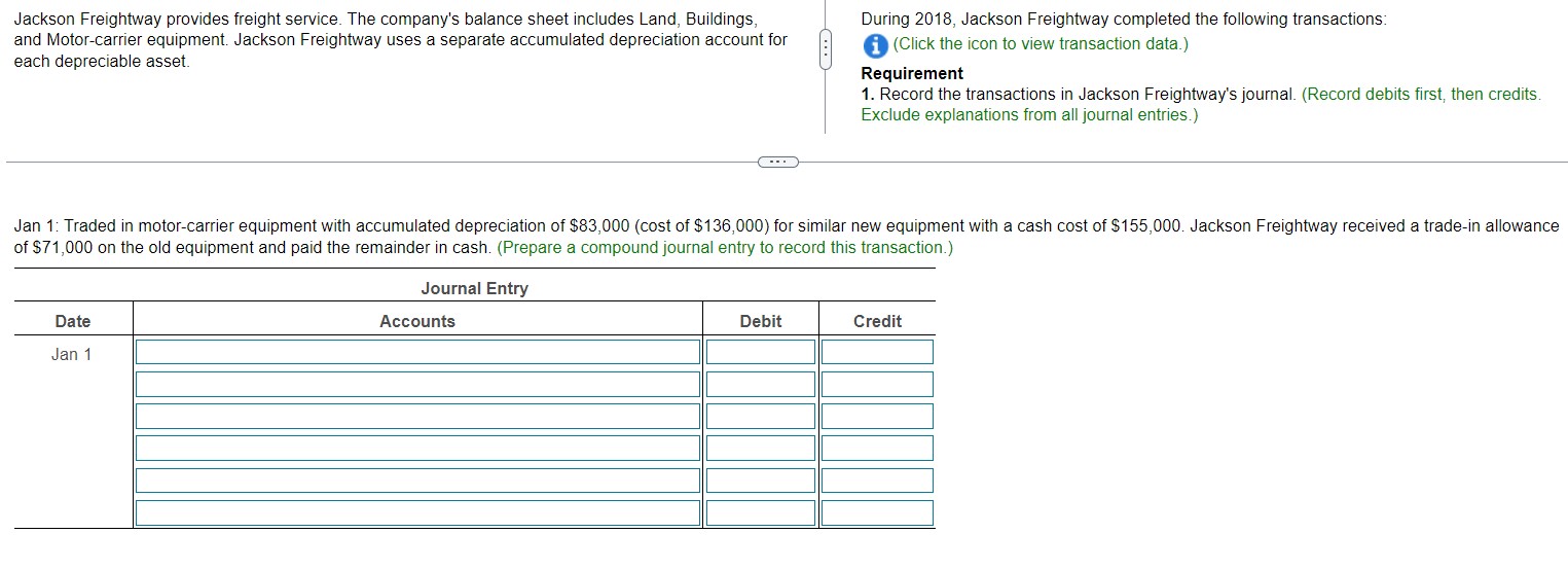 Solved \begin{tabular}{ll} \hline Jan 1 & Traded in | Chegg.com