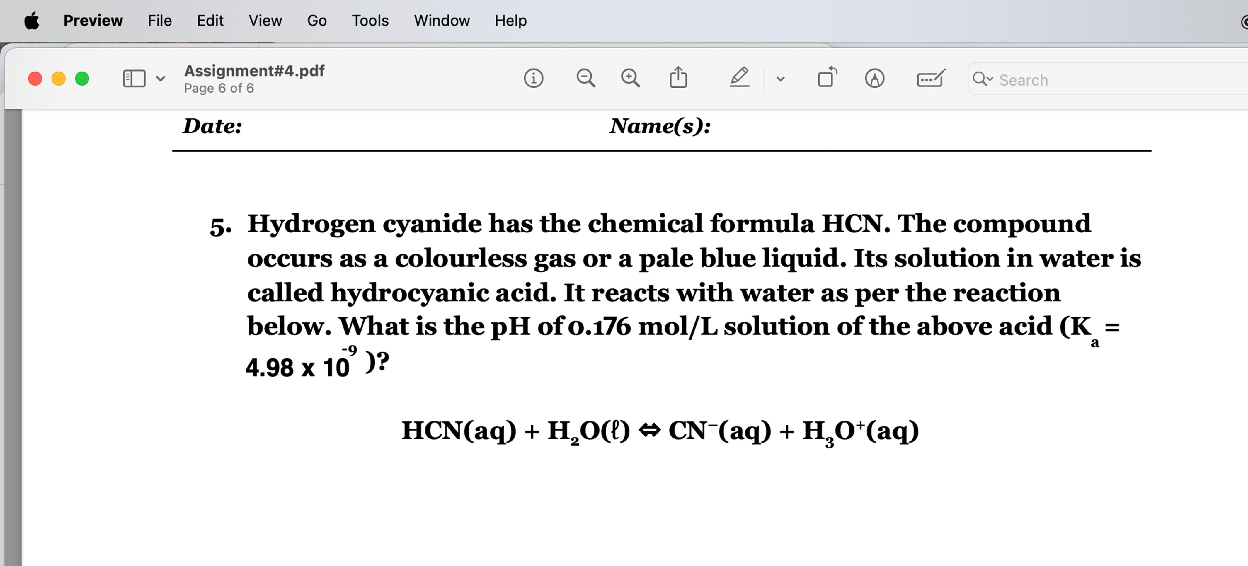 Hydrogen cyanide has the chemical formula HCN. ﻿The | Chegg.com