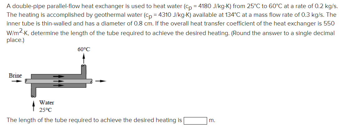 Solved A double-pipe parallel-flow heat exchanger is used to | Chegg.com