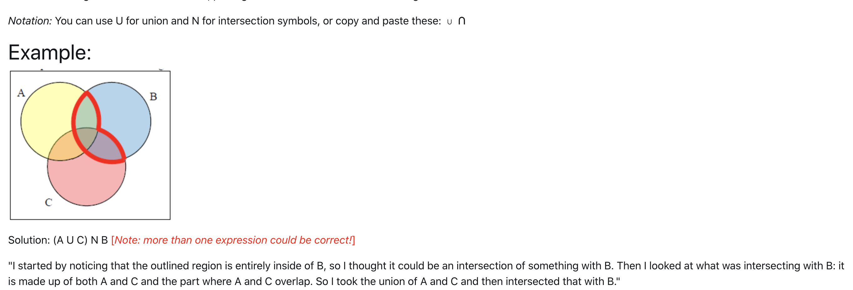Solved Notation: You can use U for union and N for | Chegg.com