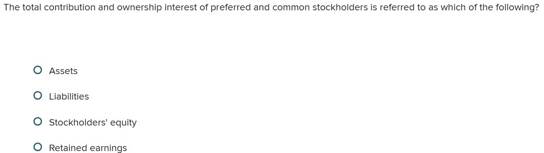 Solved The total contribution and ownership interest of | Chegg.com