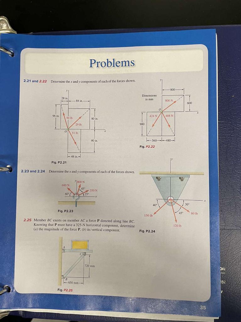 Solved Problems 2.21 and 2.22 Determine the x and y | Chegg.com