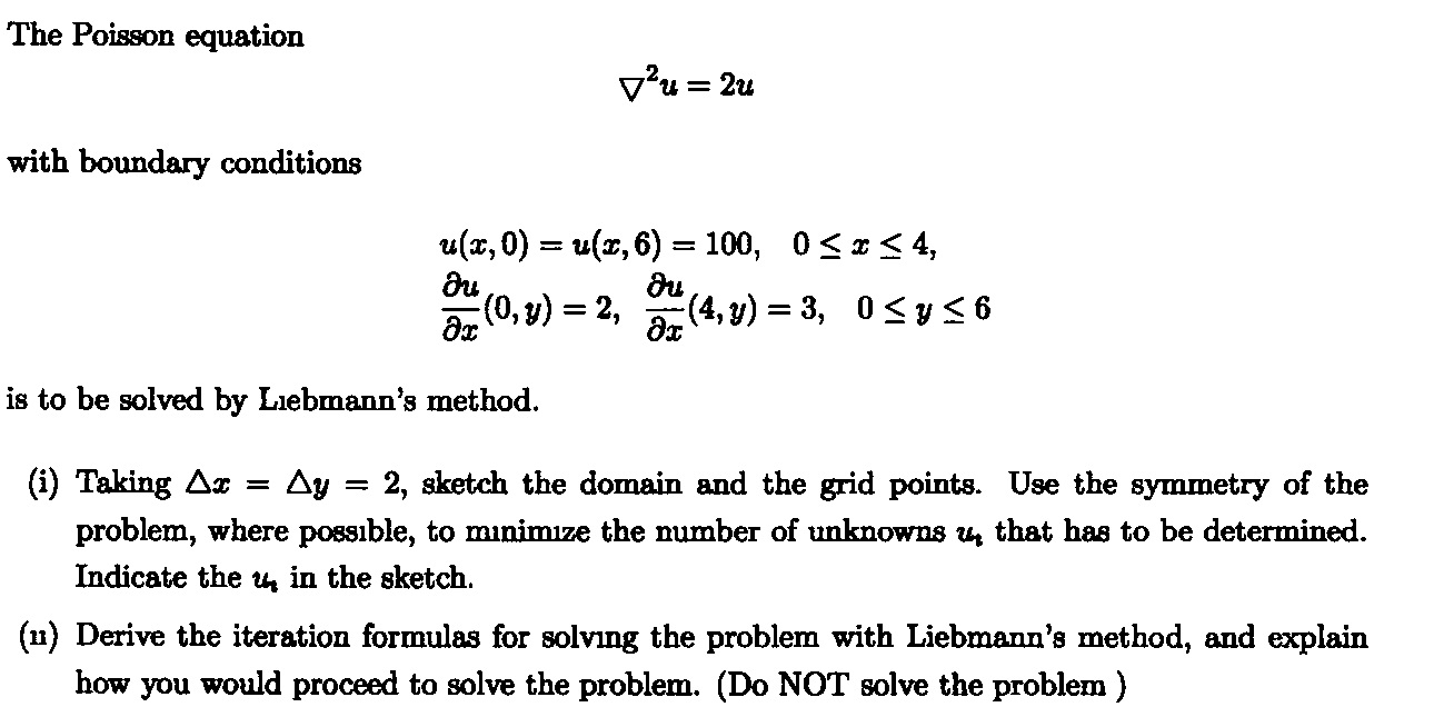 The Poisson equation v?u= 24 with boundary conditions | Chegg.com