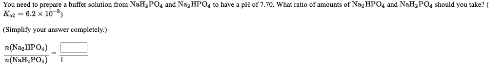 Solved You need to prepare a buffer solution from NaH2PO4 | Chegg.com