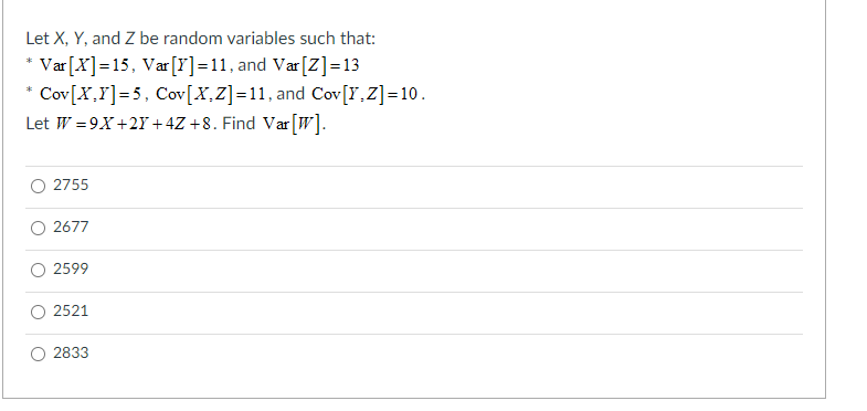 Solved Let \\( X, Y \\), and \\( Z \\) be random variables | Chegg.com