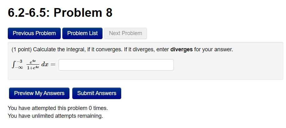 Solved ( 1 point) Calculate the integral, if it converges. | Chegg.com Solved ( 1 point) Calculate the integral, if it converges. | Chegg.com