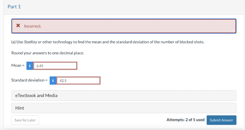 (b) Use StatKey or other technology to find the five | Chegg.com