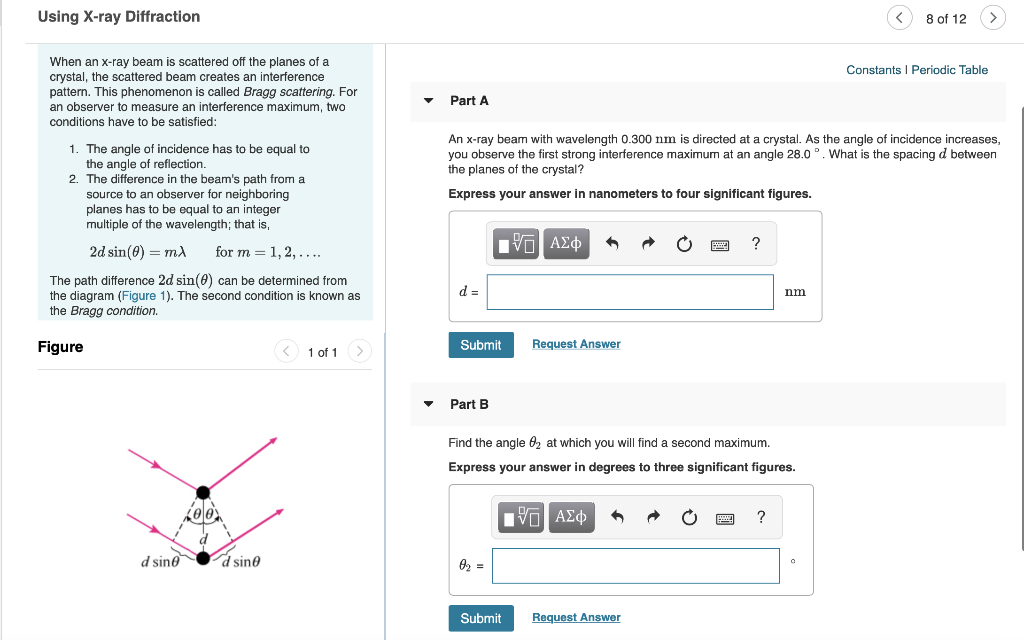Solved Using X-ray Diffraction 8 of 12 Constants Periodic | Chegg.com