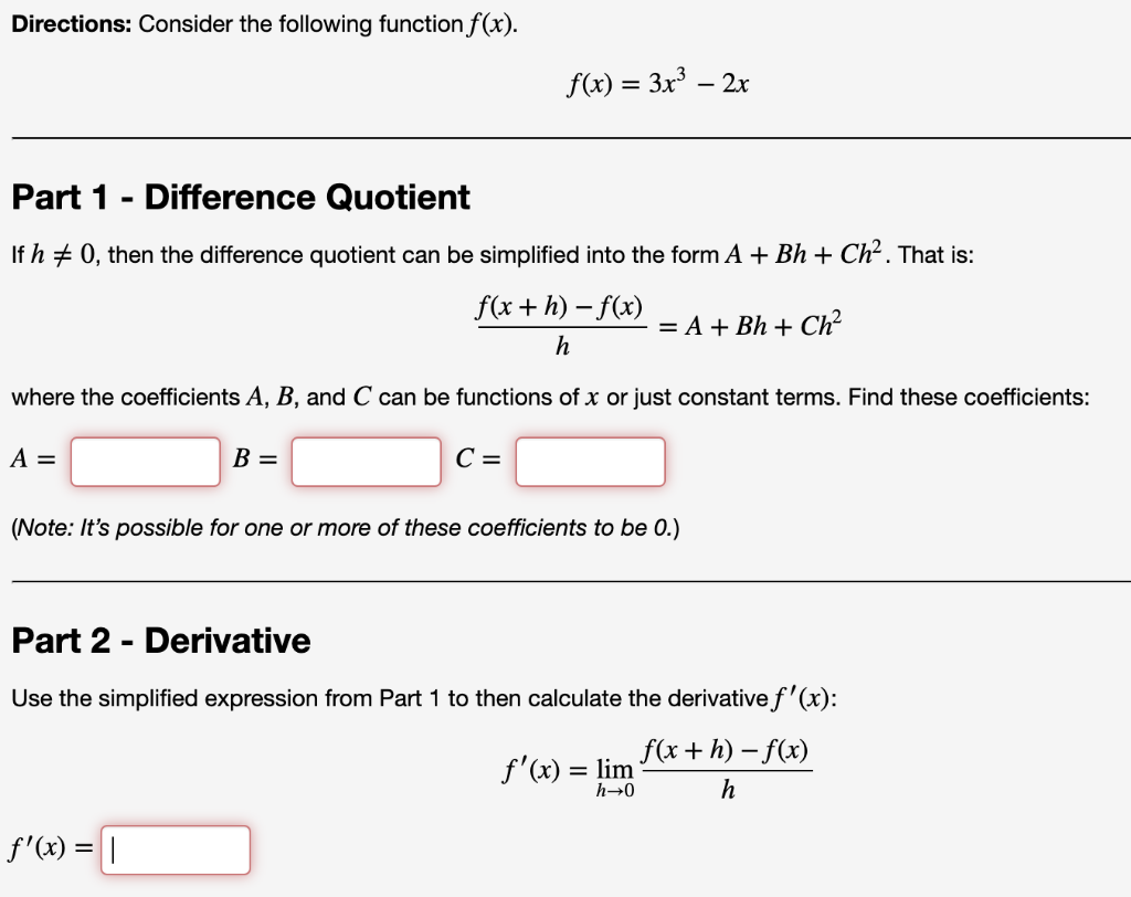 Solved Directions: Consider the following function f(x). | Chegg.com