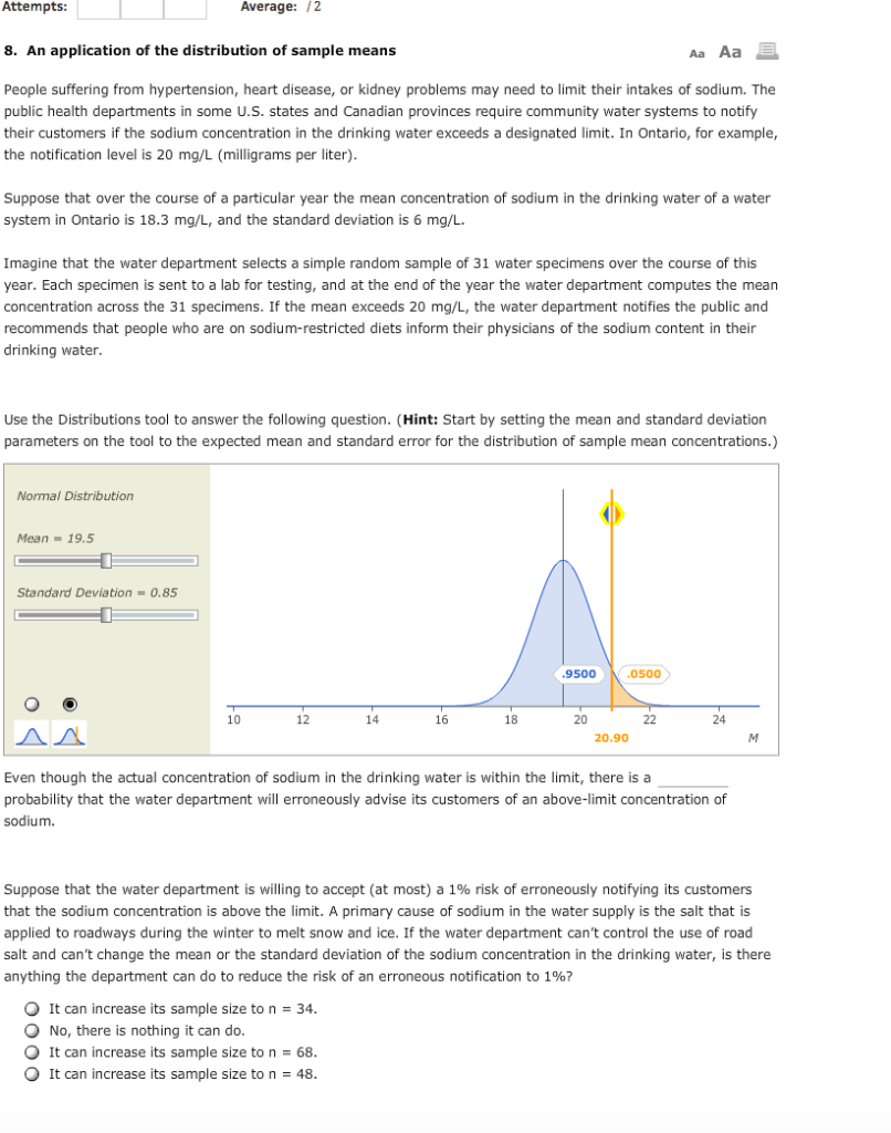 Solved Attempts: Average: 2 8. An application of the | Chegg.com