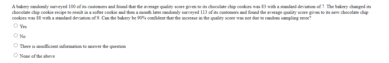 Solved A bakery randomly surveyed 100 of its customers and | Chegg.com