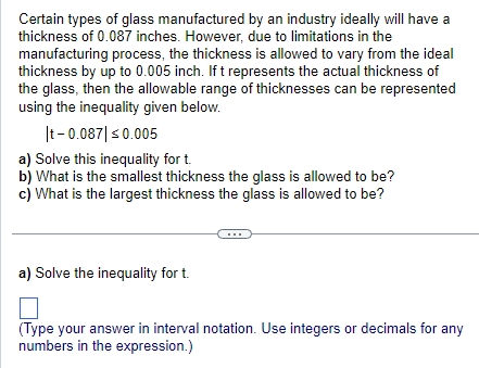 Solved Certain types of glass manufactured by an industry | Chegg.com