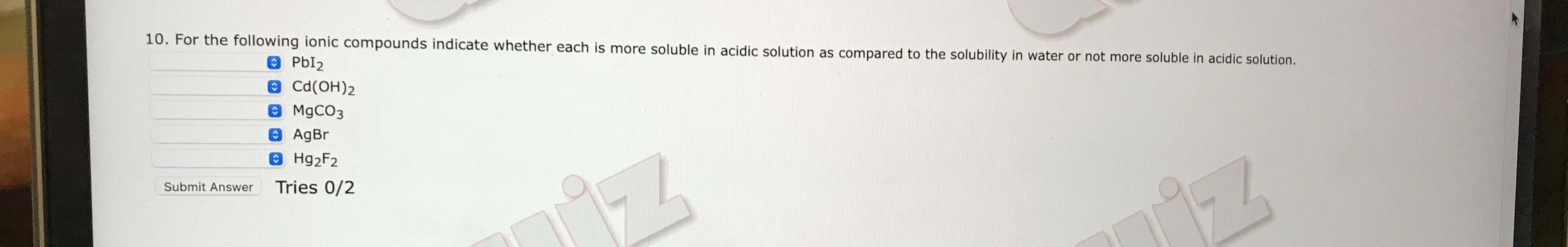 Solved 10. For the following ionic compounds indicate | Chegg.com