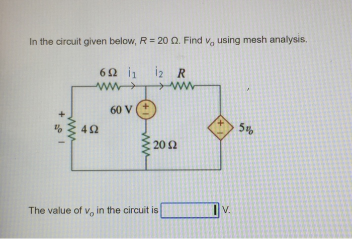 Solved In the circuit given below, R-20 Ω. Find vo using | Chegg.com