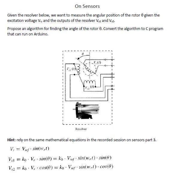 Solved Given the resolver below, we want to measure the | Chegg.com