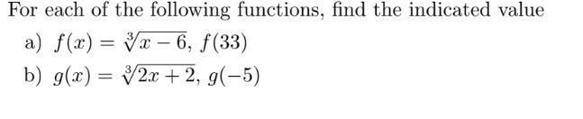 Solved For each of the following functions, find the | Chegg.com