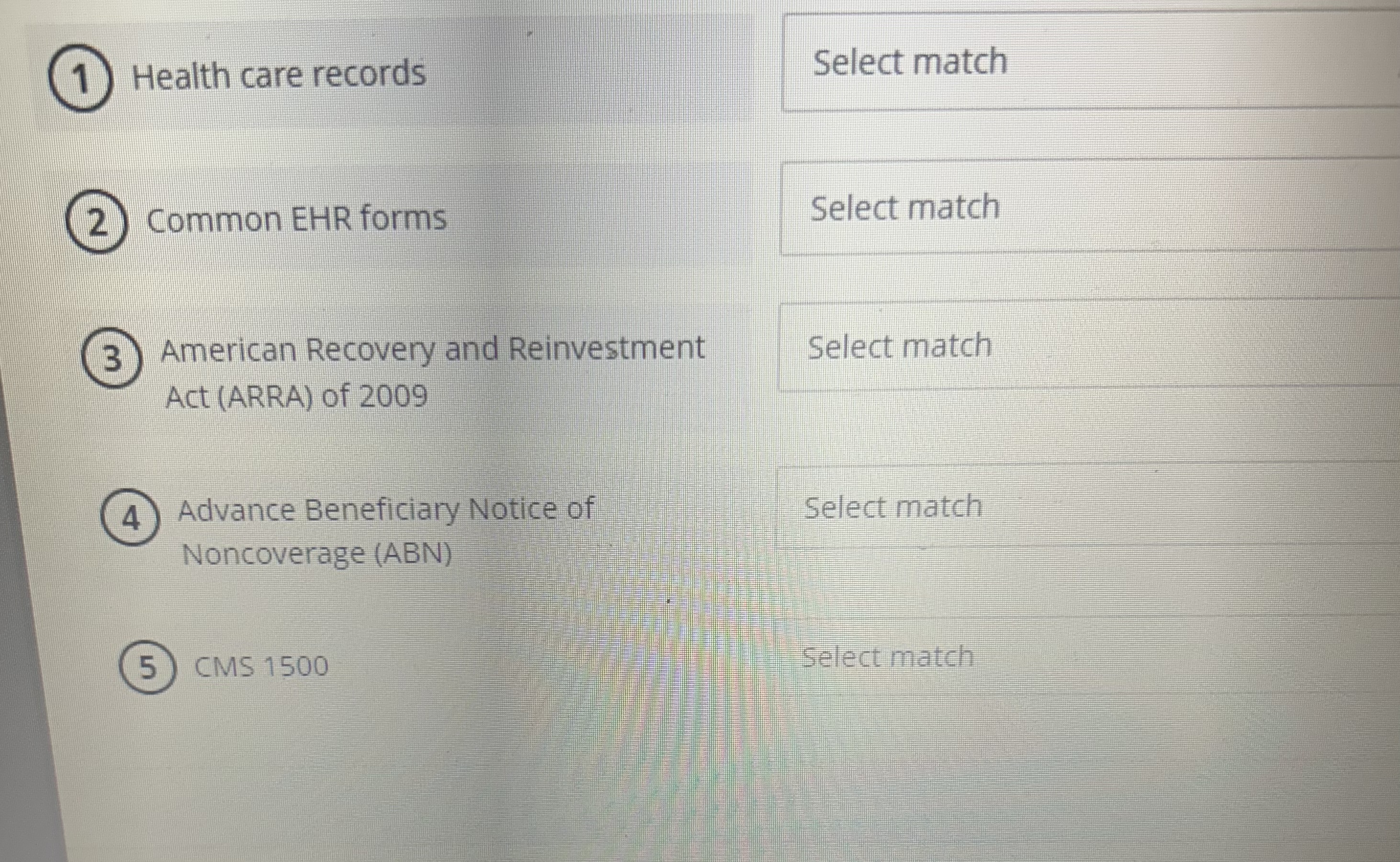 Solved Health care recordsCommon EHR formsAmerican Recovery | Chegg.com