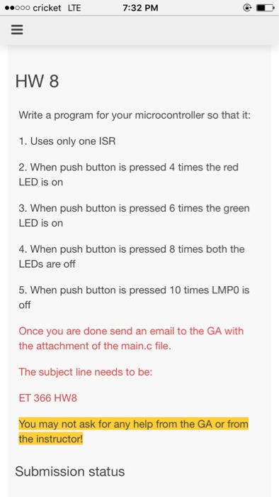 Write a program for your microcontroller so that it: | Chegg.com
