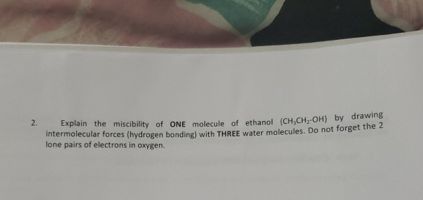 Solved 2. Explain the miscibility of ONE molecule of ethanol | Chegg.com