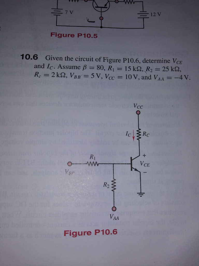 Solved VVV 7V 12 V Figure P10.5 10.6 Given the circuit of | Chegg.com