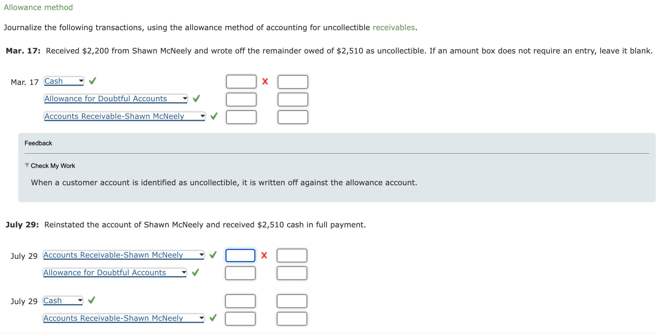 Solved Journalize the following transactions, using the | Chegg.com