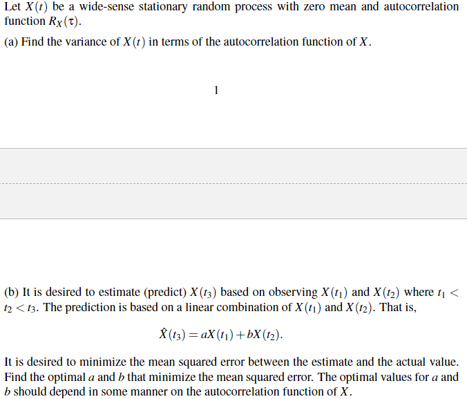 Let X(t) be a wide-sense stationary random process | Chegg.com