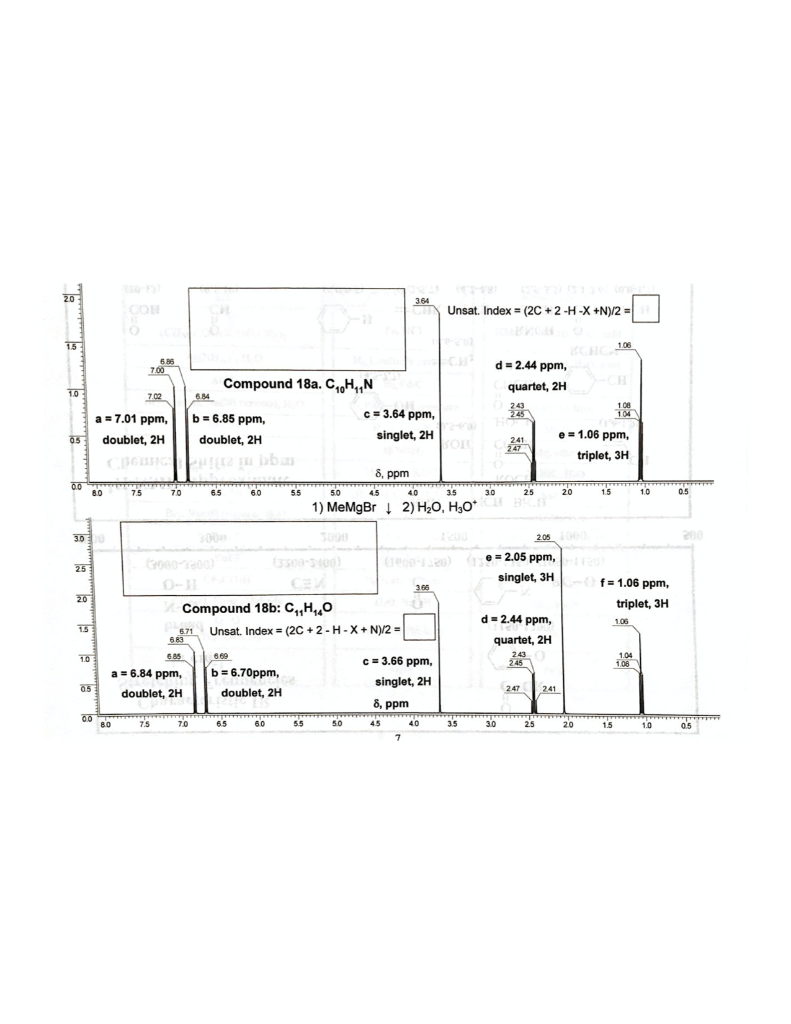 Solved 20 3.64 Unsat. Index = (2C+2-H-X +N)/2 = 15 6.85 7.00 | Chegg.com