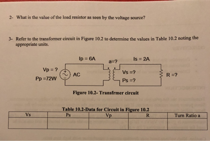Solved PRE-LABORATORY CALCULATIONS 1- The transformer shown | Chegg.com