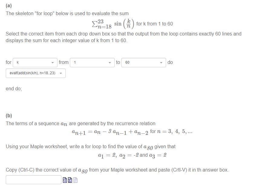 Solved What is the maple code for the second part of the | Chegg.com