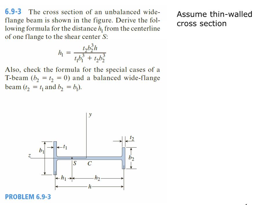 Solved Assume thin-walled cross section | Chegg.com