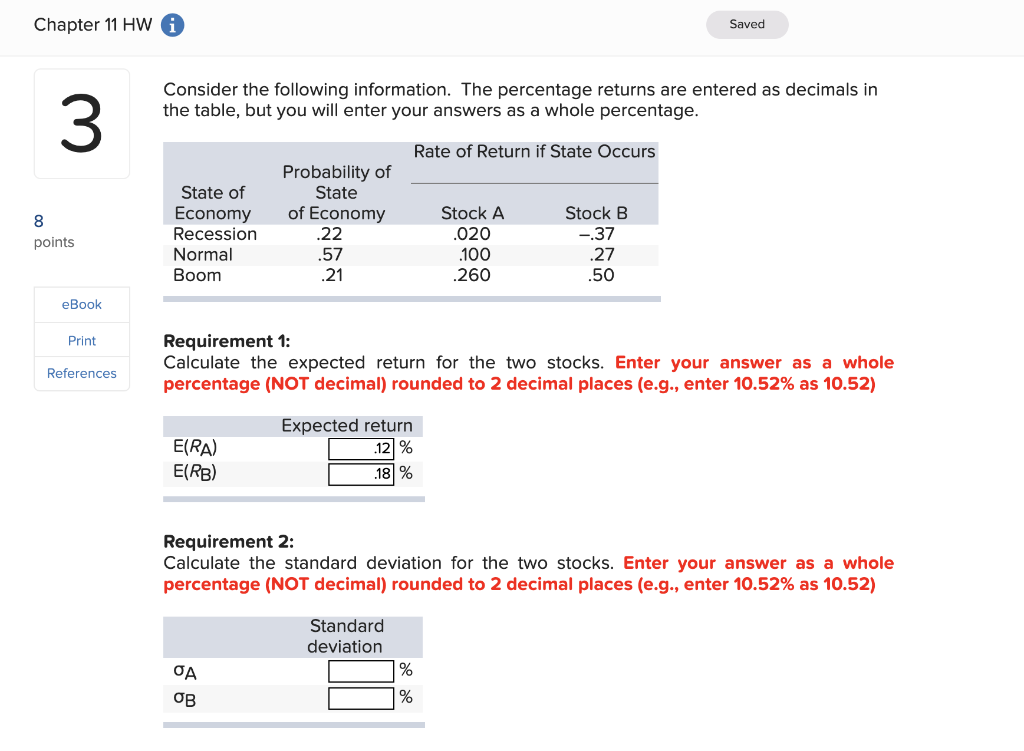 Solved Consider the following information. The percentage | Chegg.com