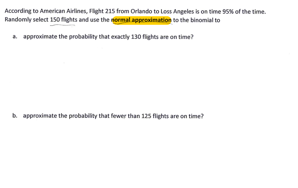 Solved According to American Airlines, Flight 215 from | Chegg.com