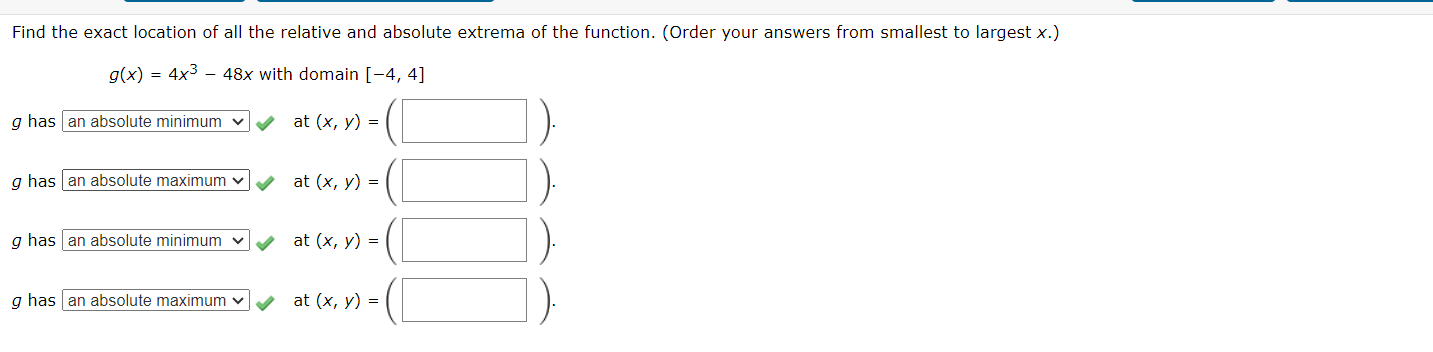 Solved Find the exact location of all the relative and | Chegg.com