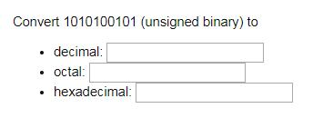 Solved Convert 1010100101 (unsigned binary) to . decimal . | Chegg.com