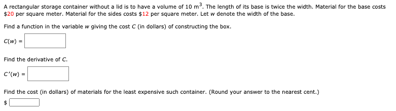 Solved A rectangular storage container without a lid is to | Chegg.com