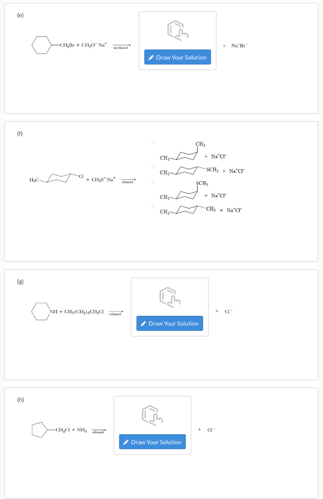 Solved Complete these SN2 reactions: (a) + CH,00 Na Nata | Chegg.com