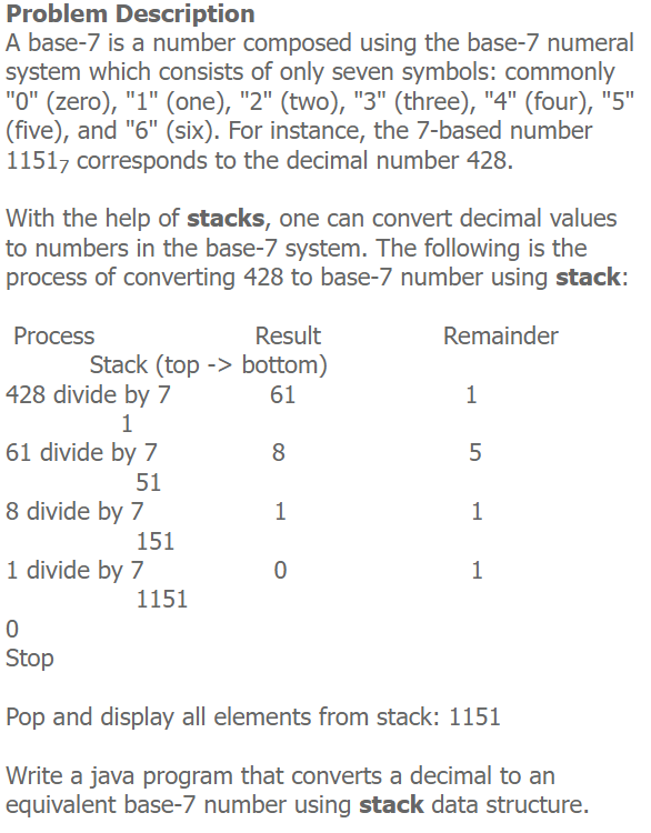 Solved Problem Description A base-7 is a number composed | Chegg.com