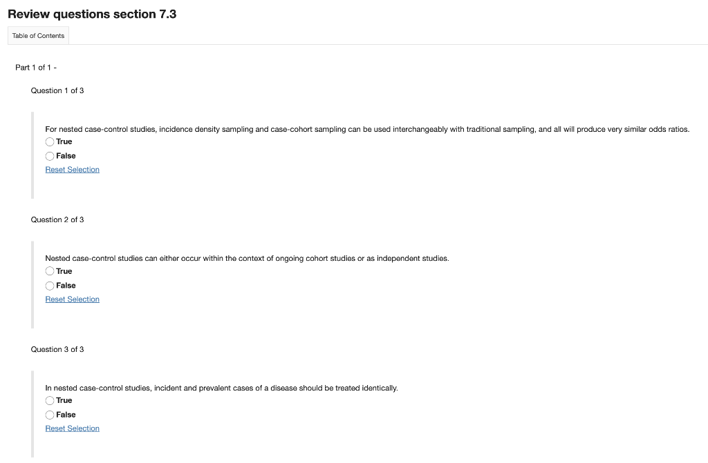 Solved Review questions section 7.3 Table of Contents Part 1 | Chegg.com